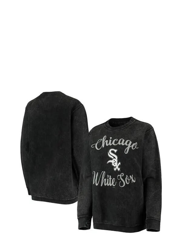 G-III 4HER BY CARL BANKS Chicago White Sox Corduroy Pullover Sweatshirt - Black