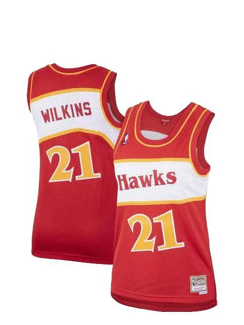 Mitchell & Ness Dominique Wilkins Atlanta Hawks Hardwood Classics Swingman Jersey By - Red