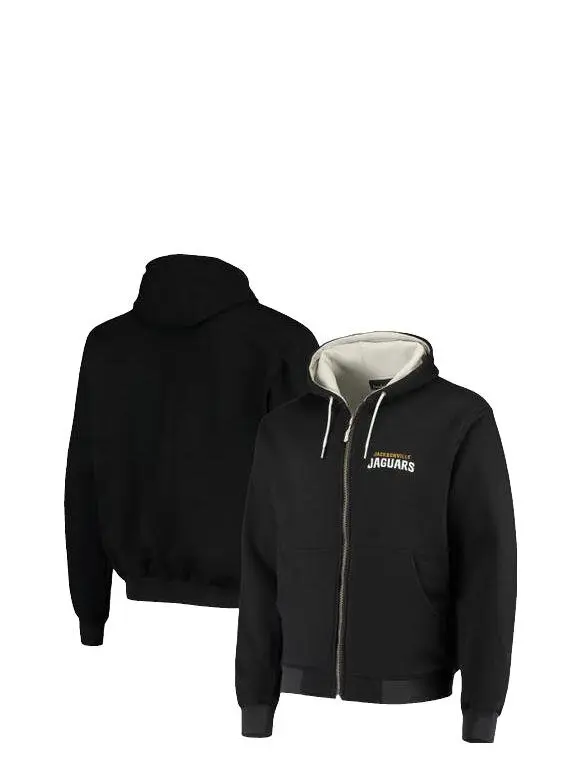 DUNBROOKE Jacksonville Jaguars Craftsman Thermal-lined Full-zip Hoodie - Black