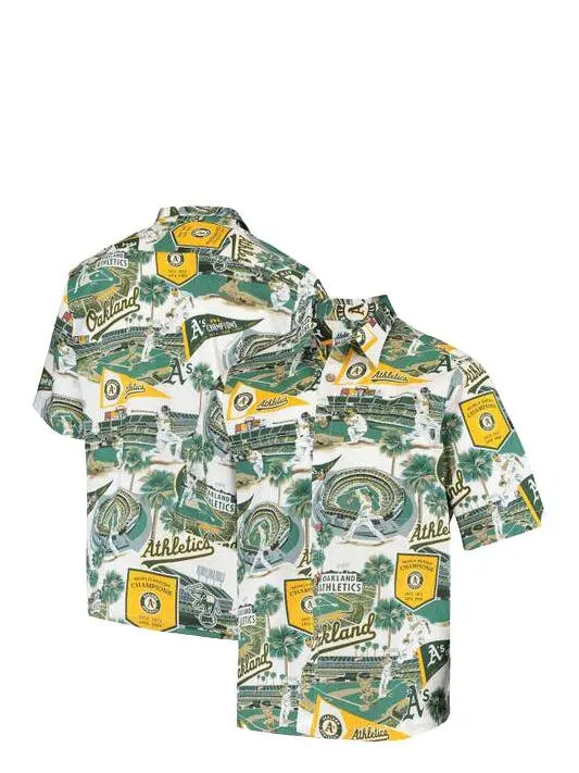 Reyn Spooner Oakland Athletics Scenic Button-up Shirt - Green