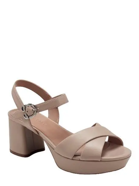 Aerosoles Cosmos Platform Sandals - Beige Leather