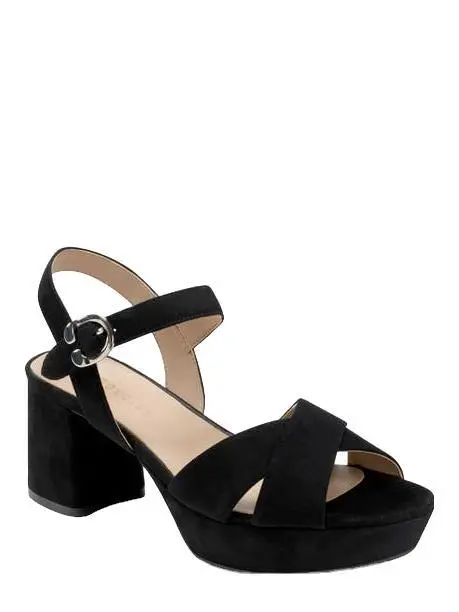 Aerosoles Cosmos Platform Sandals - Black Suede