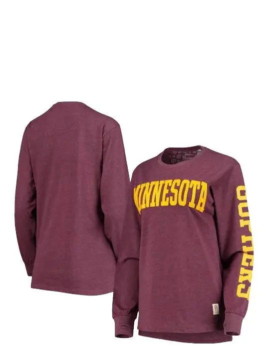 PRESSBOX Minnesota Golden Gophers Two-hit Canyon Long Sleeve T-shirt - Maroon