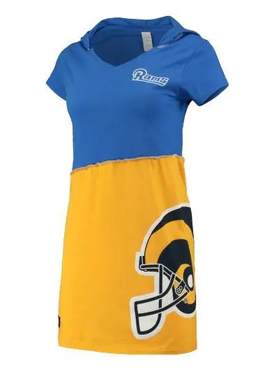 REFRIED APPAREL Los Angeles Rams Hooded Mini Dress - Royal
