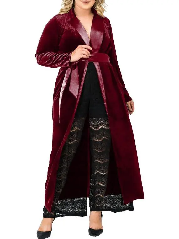 STANDARDS & PRACTICES Freya Wrap Coat Dress - Deep Red