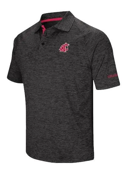 COLOSSEUM Black Washington State Cougars Down Swing Polo - Heather Black