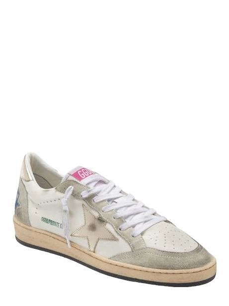 GOLDEN GOOSE Ball Star Distressed Leather Sneakers - White/ice/platinum