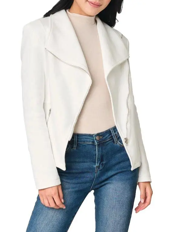 GIBSONLOOK Knit Moto Jacket - White