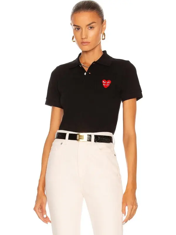 Play Comme Des Garcon Polo T-shirt - Black