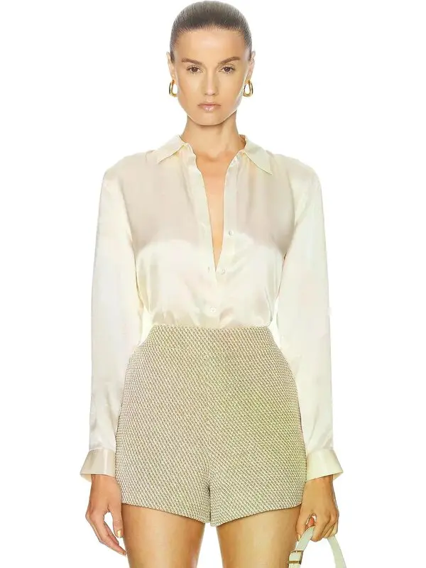 L'Agence Tyler Long Sleeve Blouse - Creme Brulee