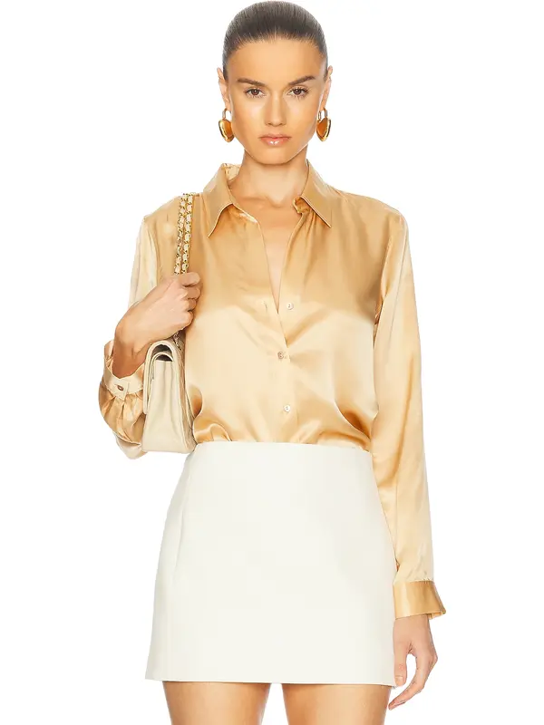 L'Agence Tyler Long Sleeve Blouse - Latte