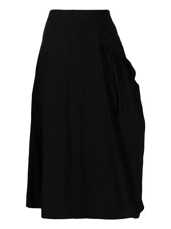 Y’s High-waisted Ruched Skirt - Black