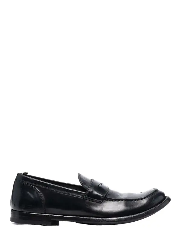 Officine Creative Anatomia Leather Penny Loafers - Black