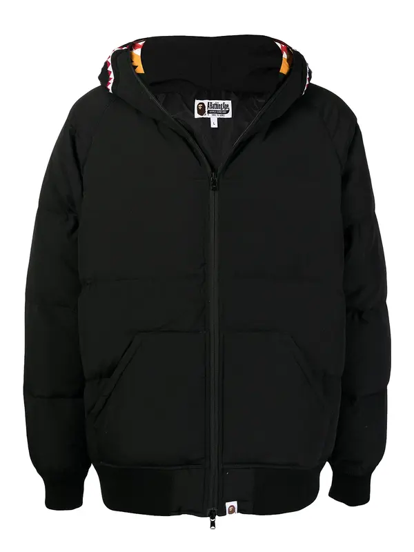 A BATHING APE® Printed Hood Puffer Jacket - Black