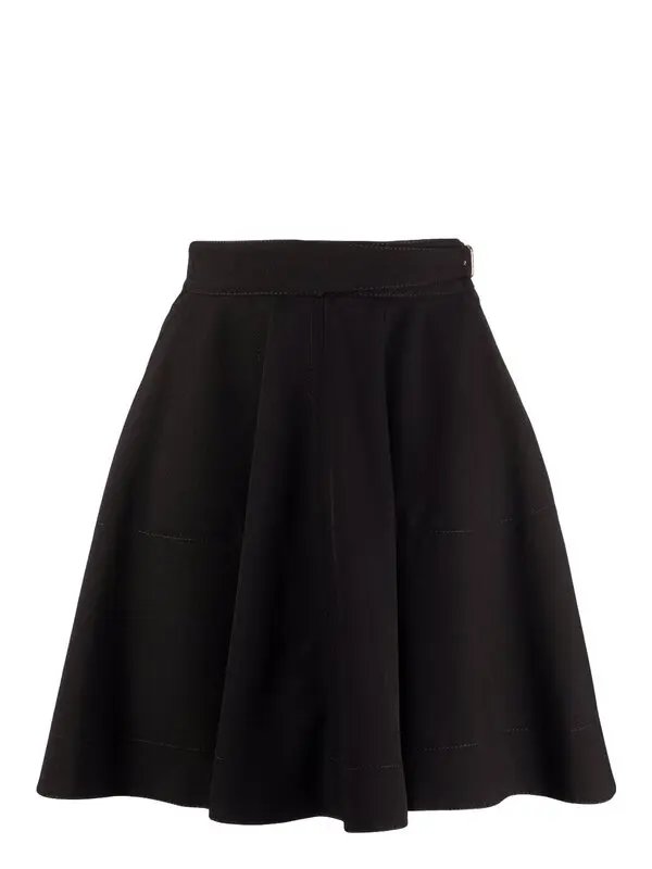 Red Valentino A-line Mini Skirt With Side Buckle - Black