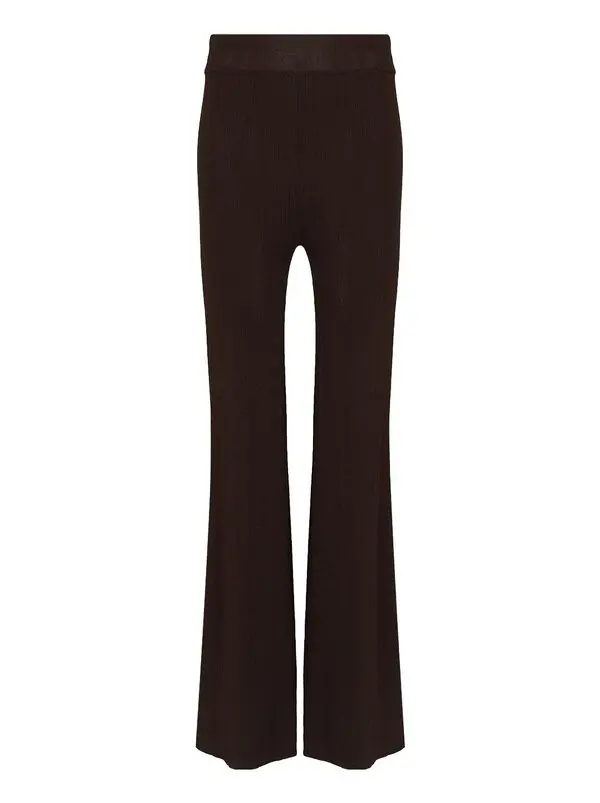 Remain Birger Christensen Solaima Flared Knitted Trousers - Brown