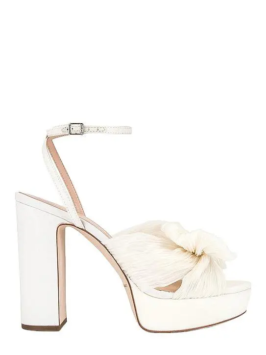 LOEFFLER RANDALL Natalia Pleated Knot Platform Sandals - Pearl
