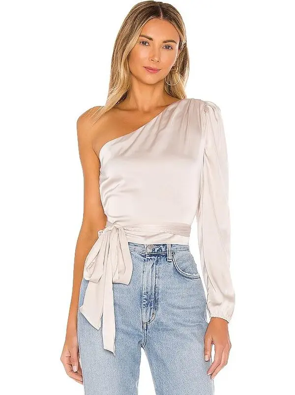 MORE TO COME Scottie One Shoulder Top - Bone