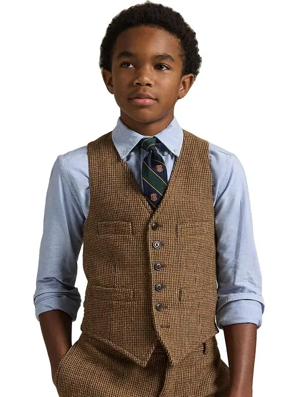 Ralph Lauren Glen Plaid Wool Tweed Vest - Multi