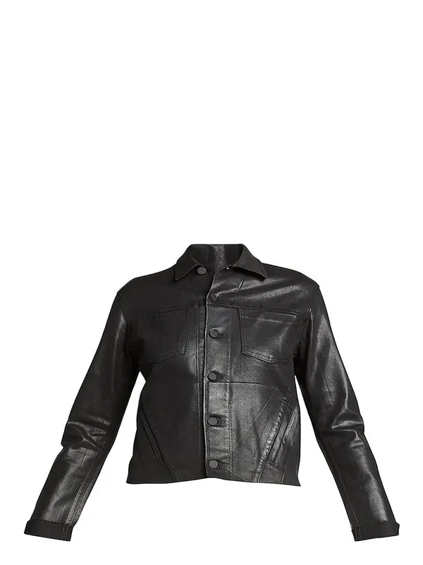 L'AGENCE Janelle Coated Denim Jacket - Saturated Black Coated