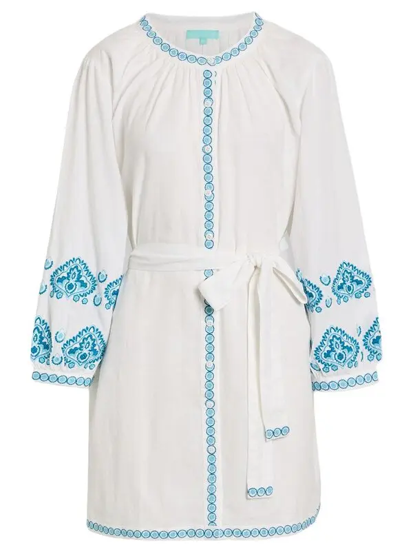 Melissa Odabash Tania Embroidered Mini Dress - White