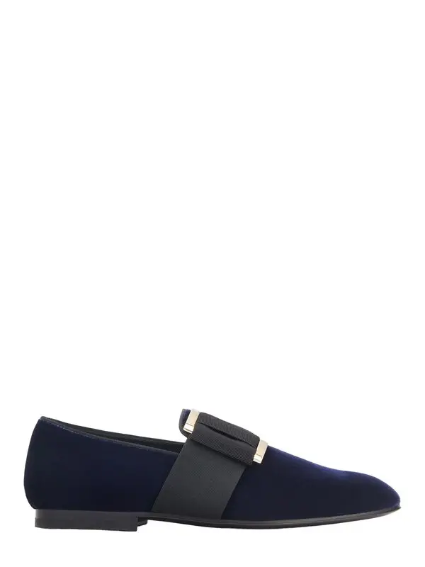 ROGER VIVIER Tuxedo Loafers In Velvet - Blue