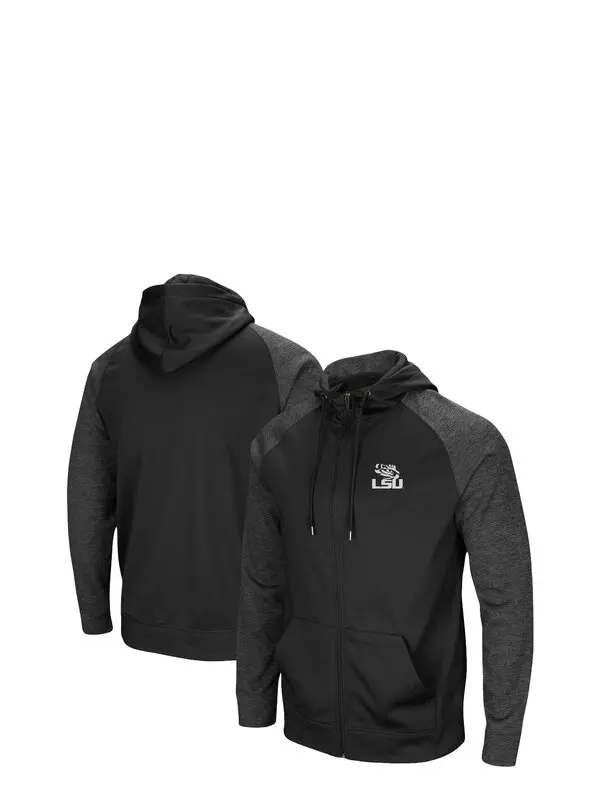 COLOSSEUM Lsu Tigers Raglan Full-zip Hoodie - Black