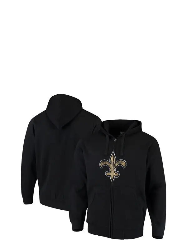 STARTER New Orleans Saints Primary Logo Full-zip Hoodie - Black