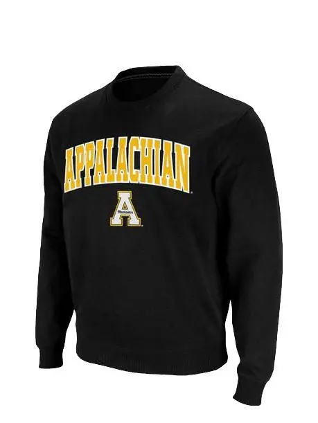 COLOSSEUM Appalachian State Mountaineers Arch And Logo Crew Neck Sweatshirt - Black