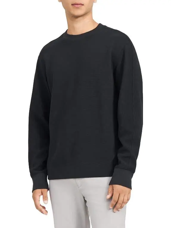Theory Meir Crew Studio Ottoman Sweater - Black