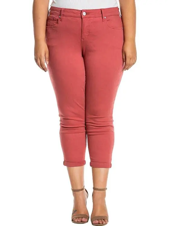 SLINK JEANS High-waisted Boyfriend Jeans - Cayenne