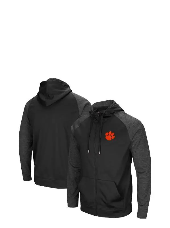 COLOSSEUM Clemson Tigers Raglan Full-zip Hoodie - Black