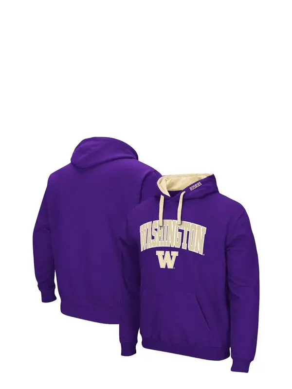 COLOSSEUM Washington Huskies Arch And Logo 2.0 Pullover Hoodie - Purple