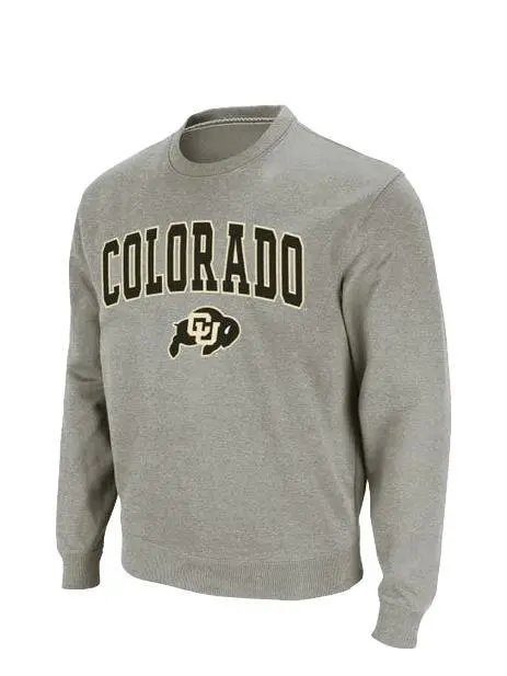 COLOSSEUM Colorado Buffaloes Arch And Logo Crew Neck Sweatshirt - Heather Gray