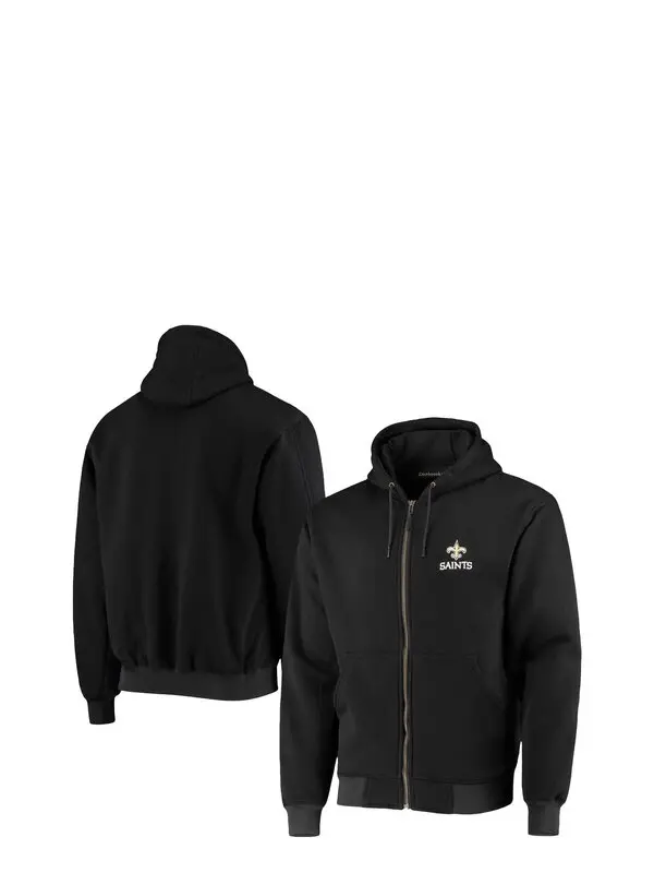 DUNBROOKE New Orleans Saints Craftsman Thermal-lined Full-zip Hoodie - Black