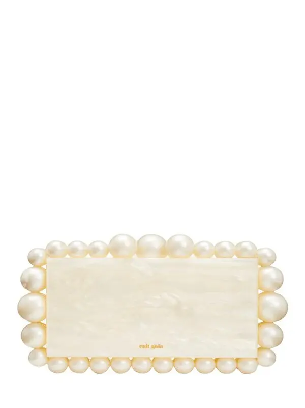 Cult Gaia Eos Pearly Acrylic Clutch - Ivory