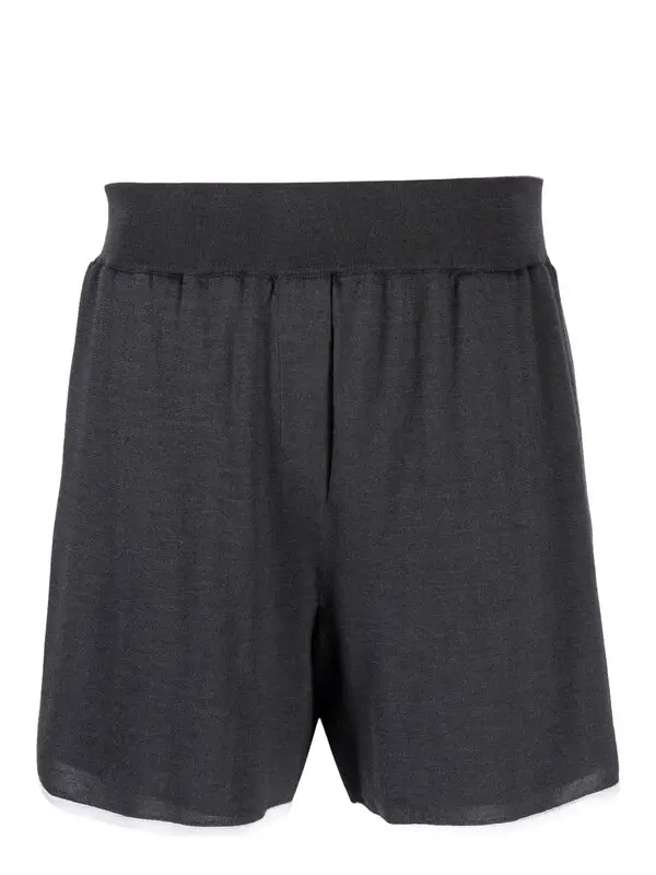 Brunello Cucinelli Cashmere-blend Elastic Waist Shorts - Grey