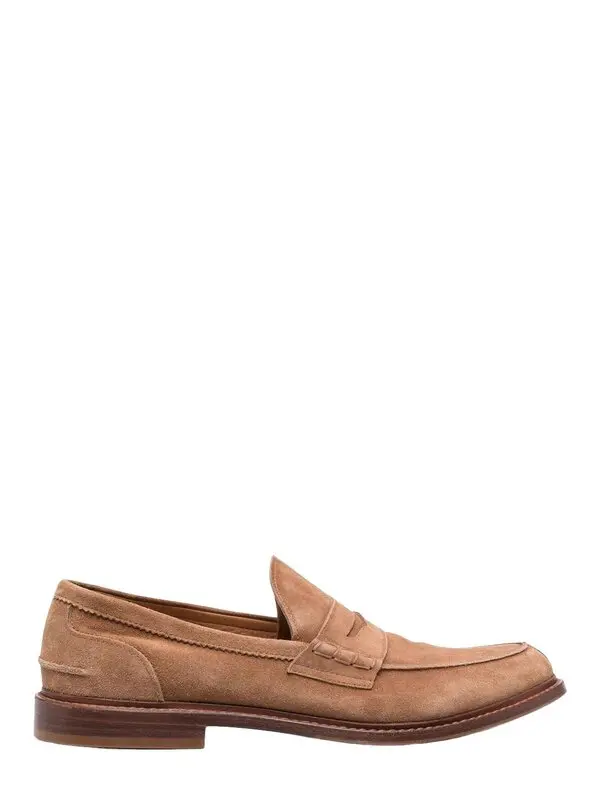 Brunello Cucinelli Suede Penny Loafers - Brown