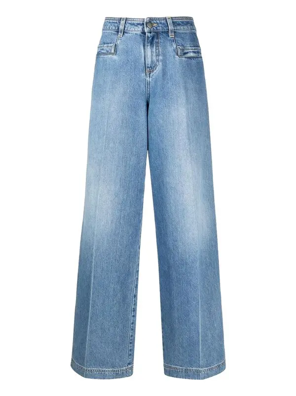 Philosophy Di Lorenzo Serafini Pressed-crease Wide-leg Jeans - Blue