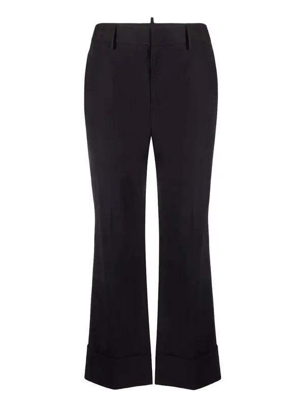 Dsquared2 Cropped Turn-up Trousers - Black