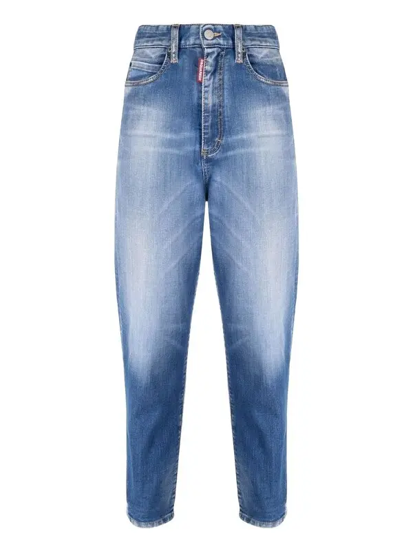 Dsquared2 Faded Effect Mom Jeans - Blue