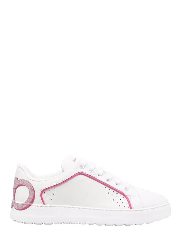 FERRAGAMO Manhattan Gancini-print Sneakers - White