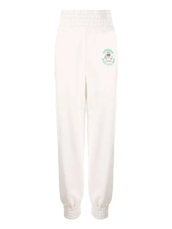 CHIARA FERRAGNI Eyelike Slogan-print Track Pants - Neutrals