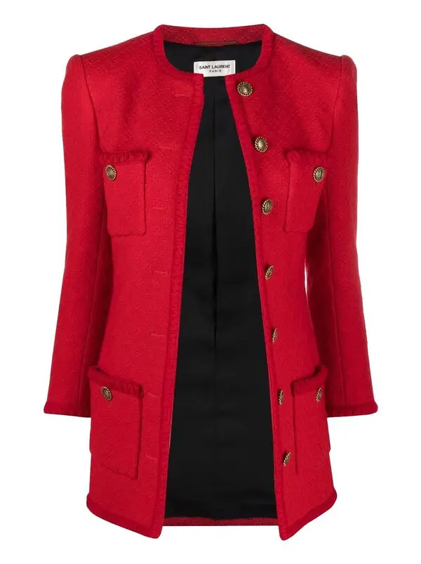 Saint Laurent Single-breasted Coat - Black
