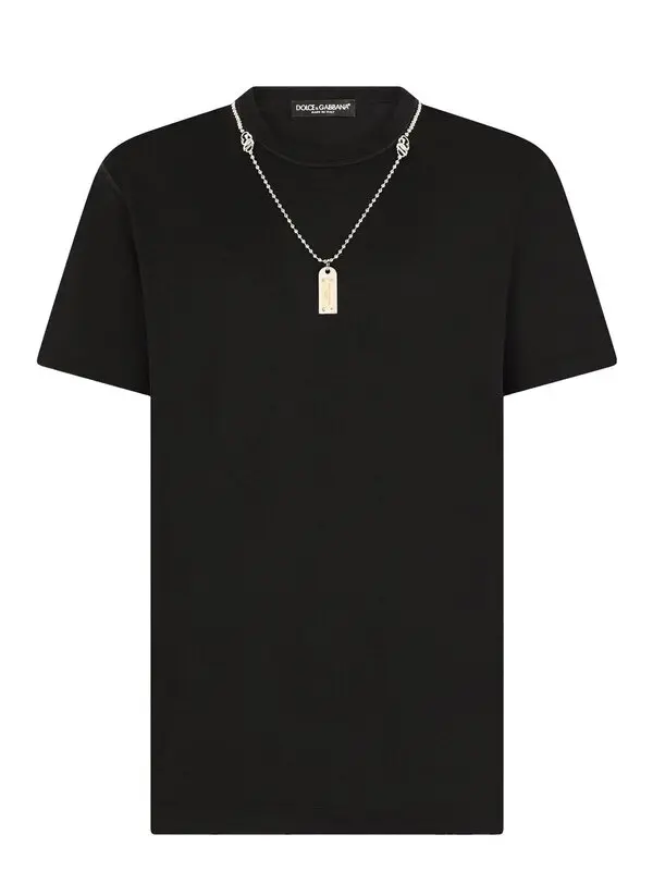 Dolce & Gabbana Logo Dog-tag T-shirt - Black