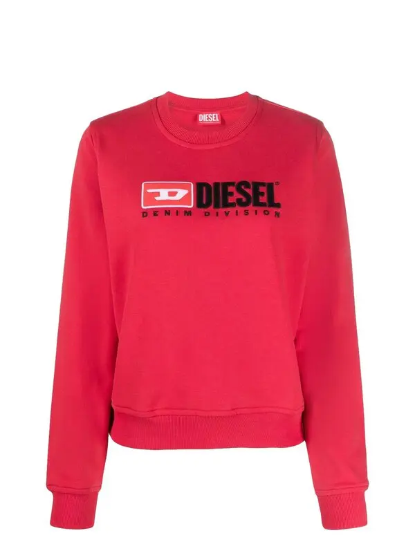 DIESEL® Embroidered Logo Crew Neck Sweatshirt - Red