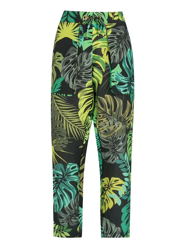 AMIR SLAMA Tropical Print Trousers - Green