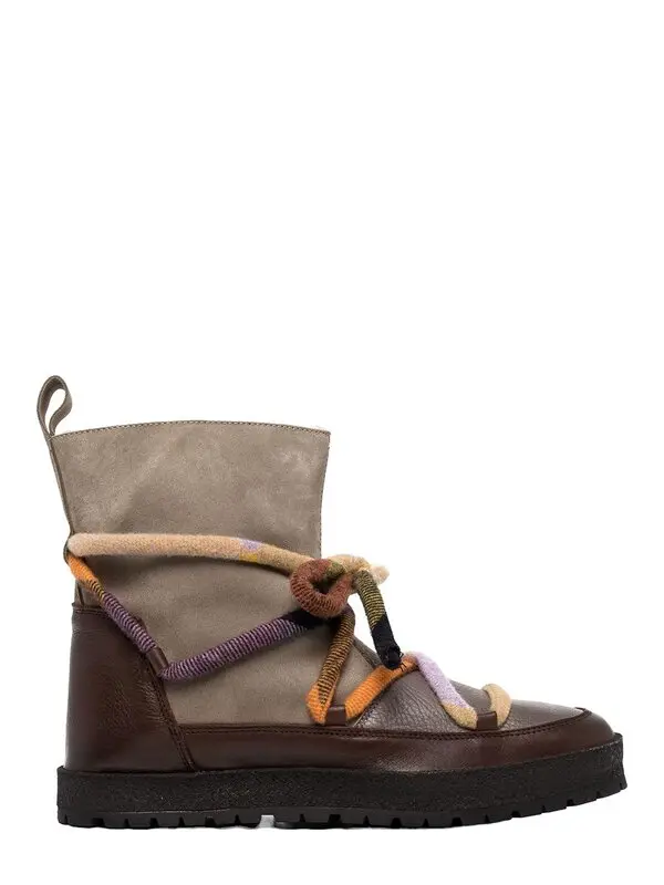 Henrik Vibskov Shearling Crossover-lace Boots - Brown