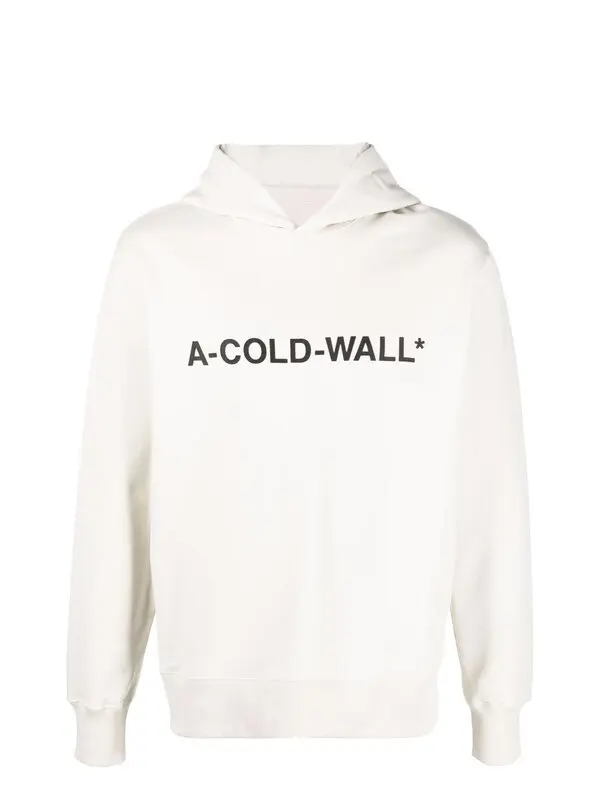 A-COLD-WALL* Logo-print Hooded Sweat Top - Neutrals