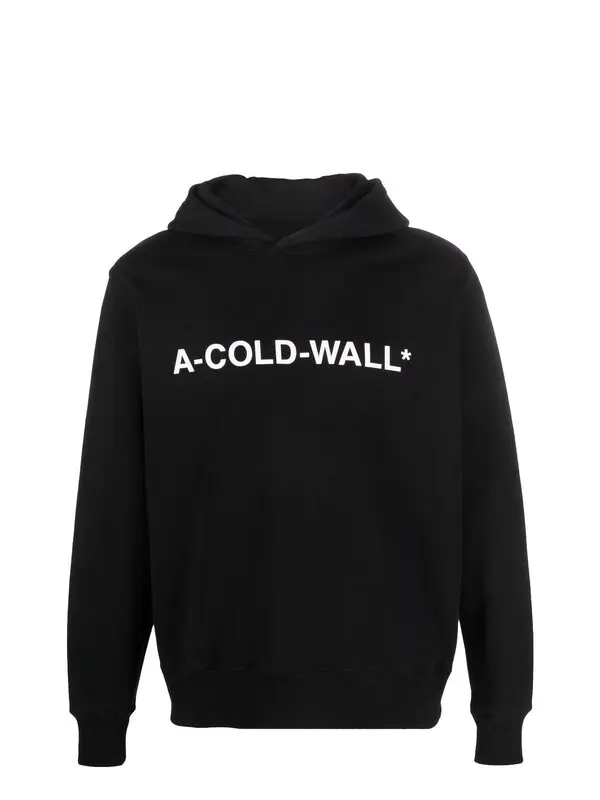 A-COLD-WALL* Logo Print Hooded Sweatshirt - Black